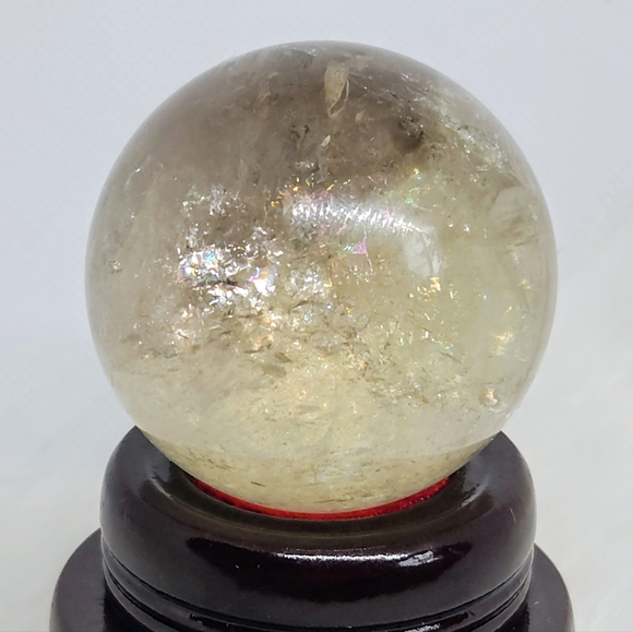 Accents | Natural Citrine Sphere W Rainbows Golden Quartz Crystal Ball ...